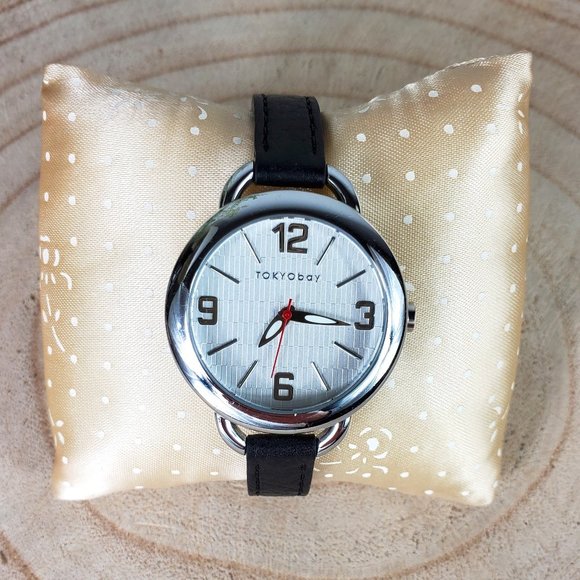 Sundance | Accessories | Tokyobay Black Leather Wristwatch | Poshmark